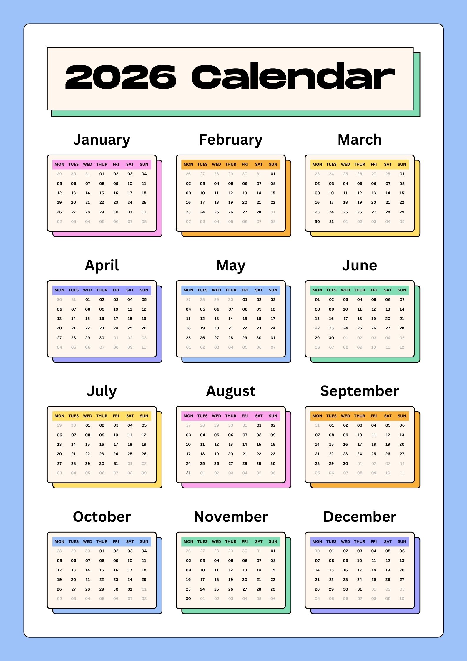 Calendar 2026: Dates, Holidays, Events and National Days